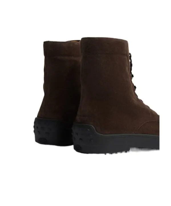 TOD'S Suede Lace-up Boots With Rubber Sole