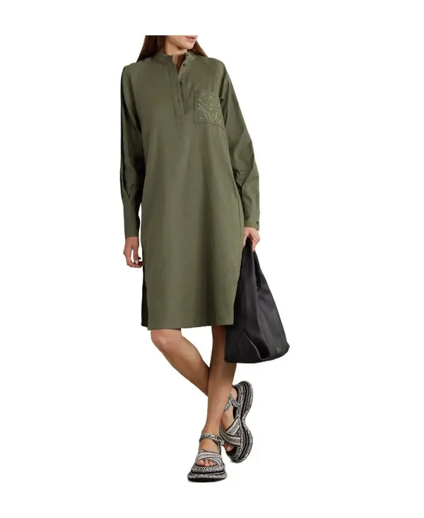 Loewe Anagram Tunic Dress In Linen And Cotton