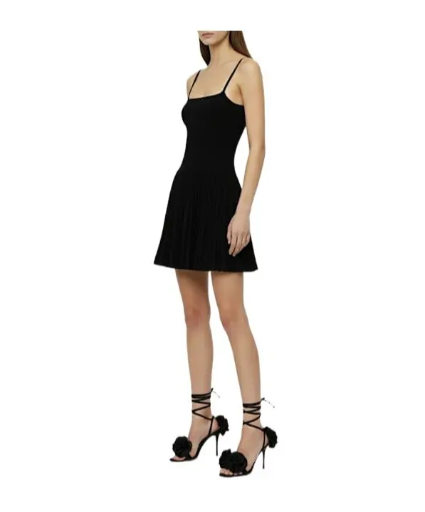 Magda Butrym Cotton Mini Dress With Pleated Skirt