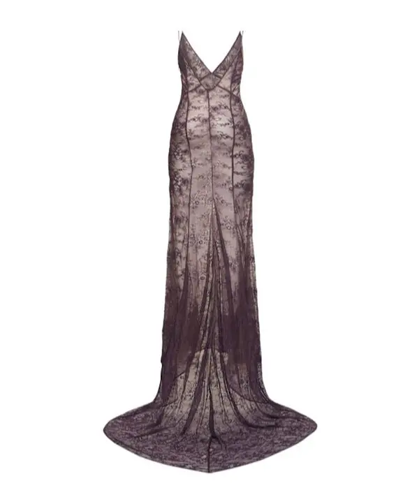 Attico Embroidered Lace Gown