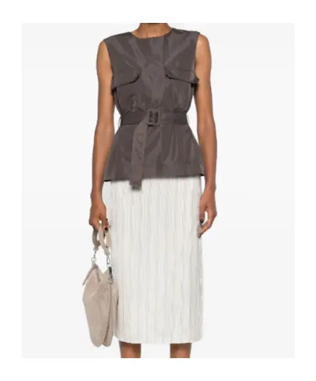 P.a.r.o.s.h Sleeveless Belted Top With Chest Pockets - Black