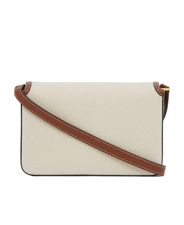 Burberry Horseferry Print Cotton Canvas And Leather Shoulder Bag