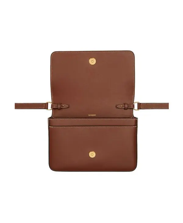 Burberry Horseferry Print Cotton Canvas And Leather Shoulder Bag