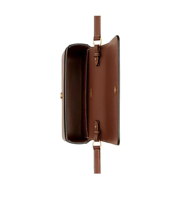 Burberry Horseferry Print Cotton Canvas And Leather Shoulder Bag