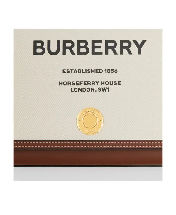 Burberry Horseferry Print Cotton Canvas And Leather Shoulder Bag