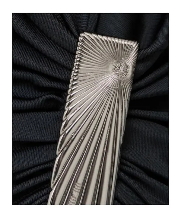 Attico Shiny Viscose Draped Maxi Dress