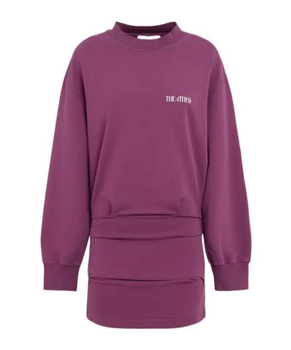 Attico Ruched Jersey Mini Dress