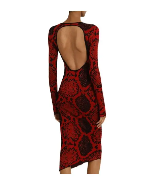 Attico Python Printed Viscose Blend Midi Dress