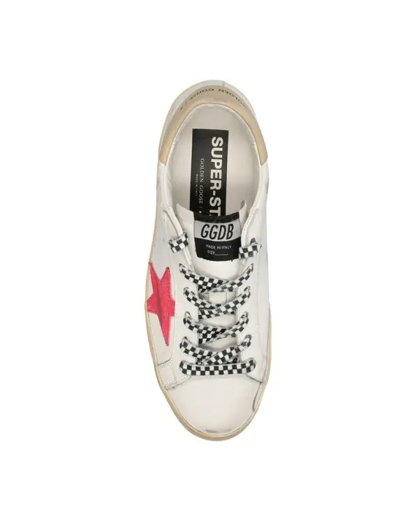 GOLDEN GOOSE Super-star Lobster Suede Star And Sand Leather Heel Tab Sneakers - White