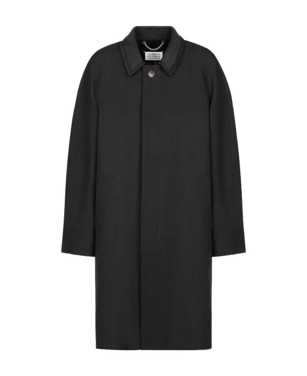 MAISON MARGIELA Four-stitch Detailed Long Coat - Black