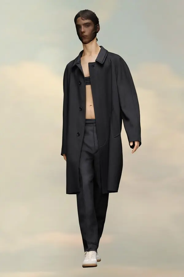 MAISON MARGIELA Four-stitch Detailed Long Coat - Black