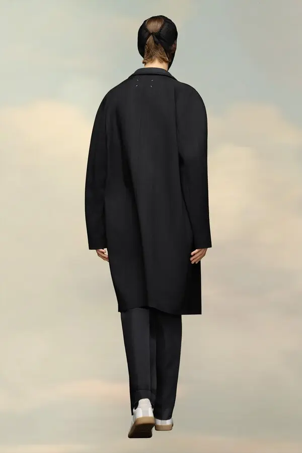 MAISON MARGIELA Four-stitch Detailed Long Coat - Black