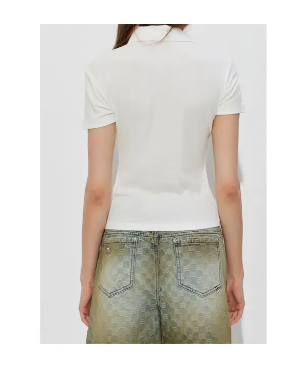 MISBHV Short-sleeve Asymmetric Placket Polo Shirt