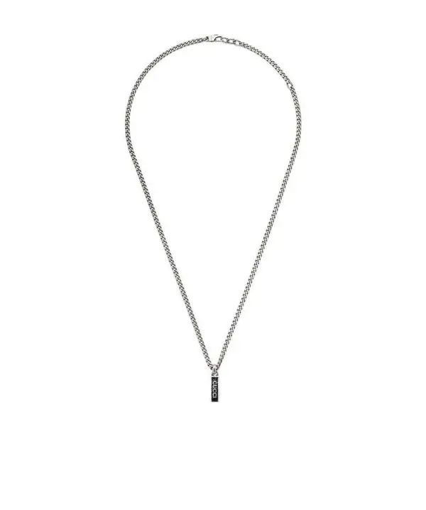 Gucci Logo Pendant Necklace - Gray