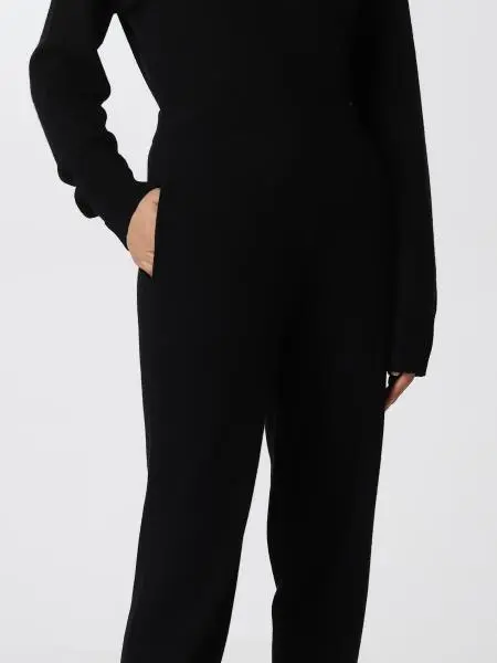 Theory Cashmere Knitted Trousers With Elastic Waist And Forked Leg Detail