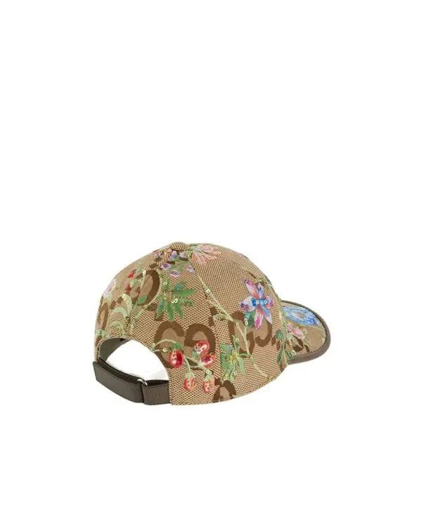 Gucci Jumbo Gg Floral Embroidered Cap