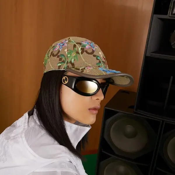 Gucci Jumbo Gg Floral Embroidered Cap