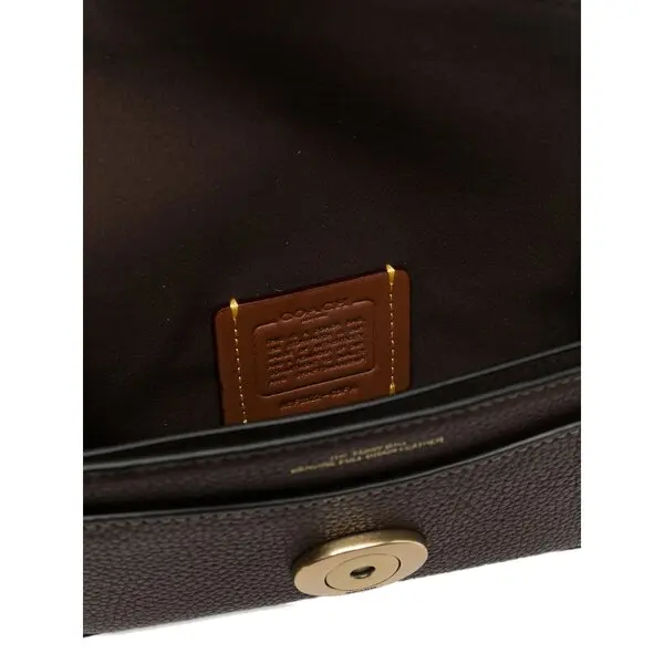 COACH Logo Plaque Chain Crossbody Bag - Brown