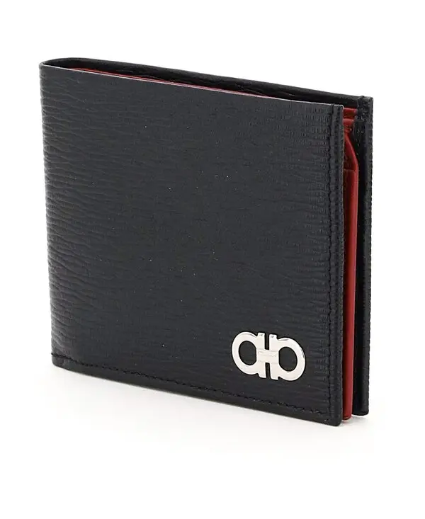 FERRAGAMO Gancini Bi-fold Wallet - Black