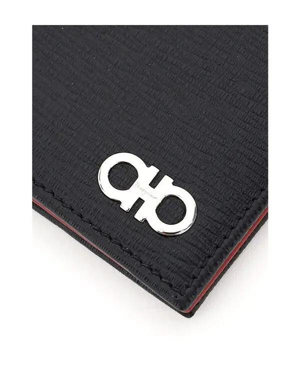 FERRAGAMO Gancini Bi-fold Wallet - Black