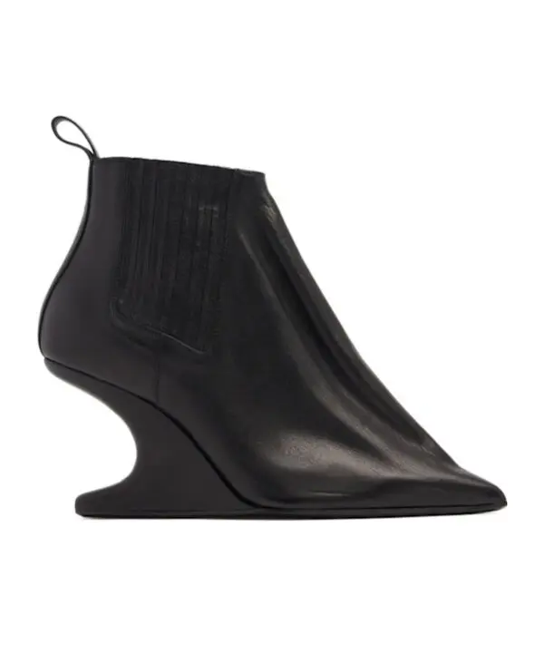Rick Owens 80mm Ankle Taco Leather Boots