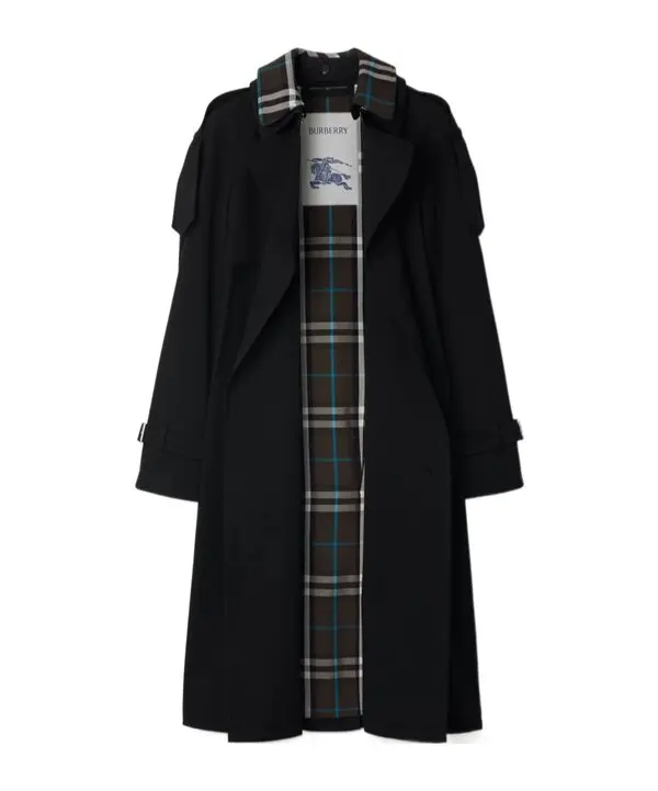Burberry Double Breasted Belted Trench Coat - Black