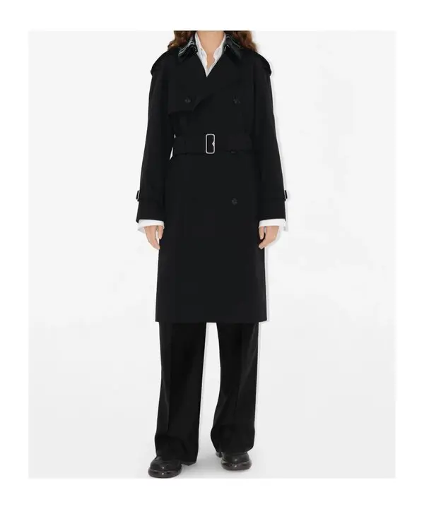 Burberry Double Breasted Belted Trench Coat - Black