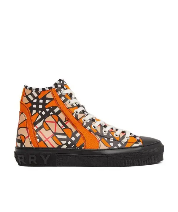 Burberry Tb Monogram High-top Sneakers - Orange