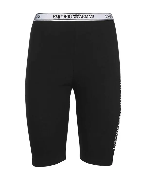 Emporio Armani Logo Print Bike Shorts - Black