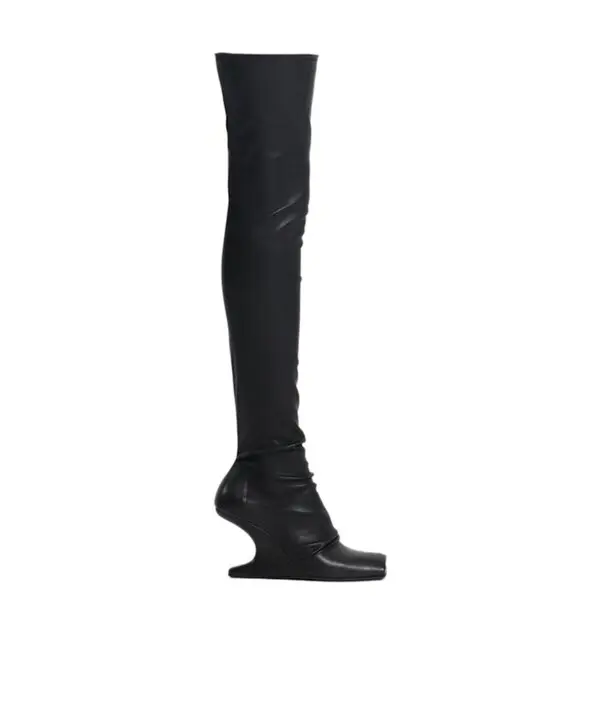Rick Owens 80mm Cantilever Leather Sock Boots