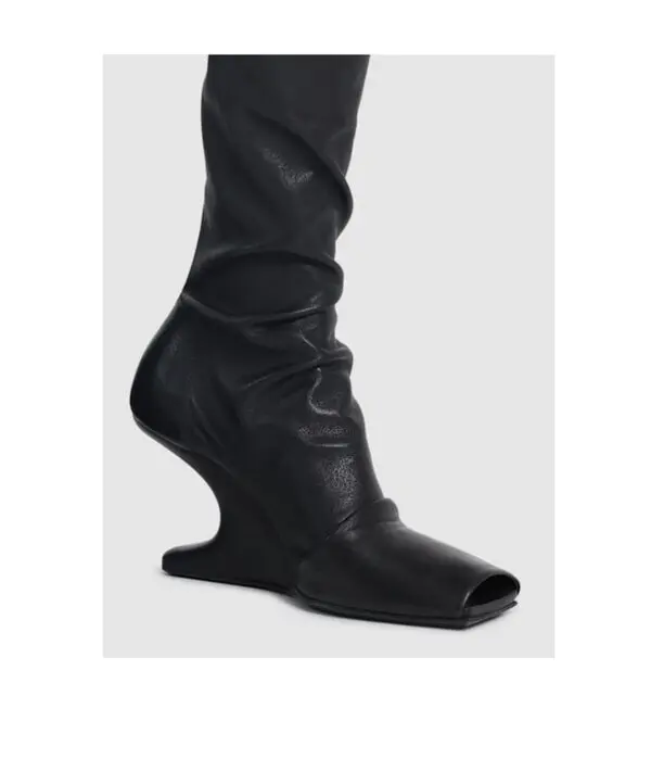Rick Owens 80mm Cantilever Leather Sock Boots