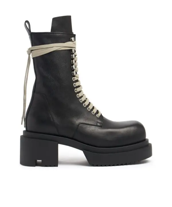 Rick Owens Lace-up Leather Boots