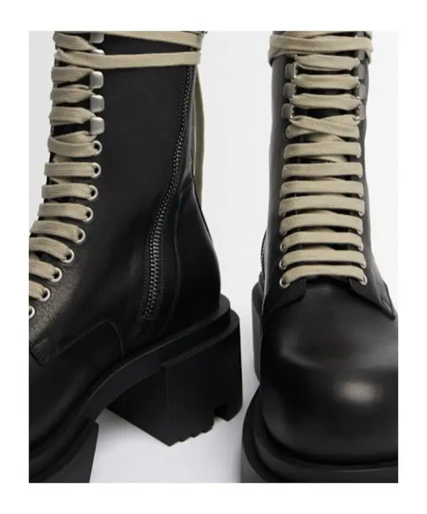 Rick Owens Lace-up Leather Boots