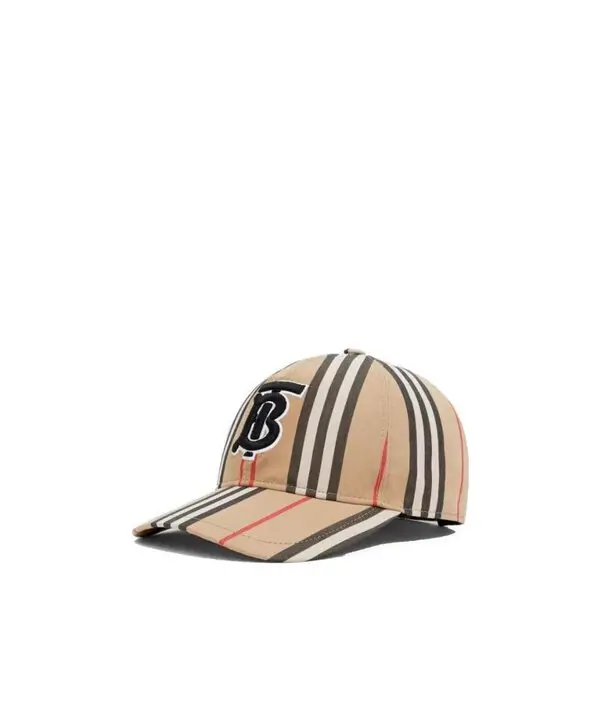 Burberry Monogram Striped Baseball Cap - Nude