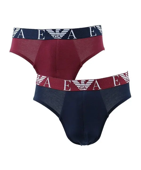 Emporio Armani Elastic Waist Briefs 2-pack - Multicolor