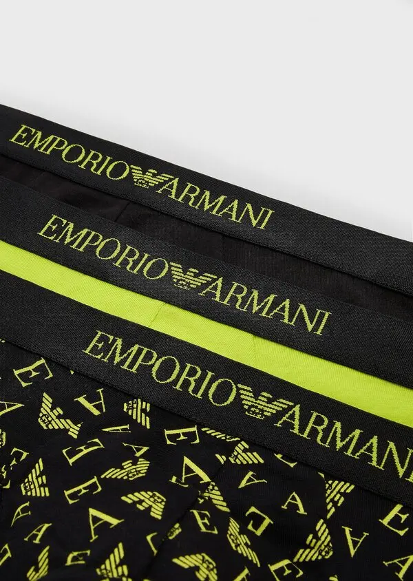 Emporio Armani Elastic Waist Briefs Pants 3-piece Set