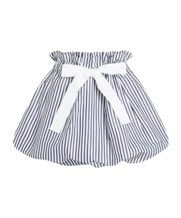 PATOU Striped Bow Mini Skirt - Offshore Stripe
