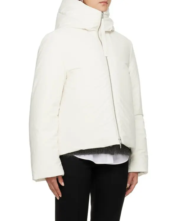 JIL SANDER Logo Hooded Down Jacket - White