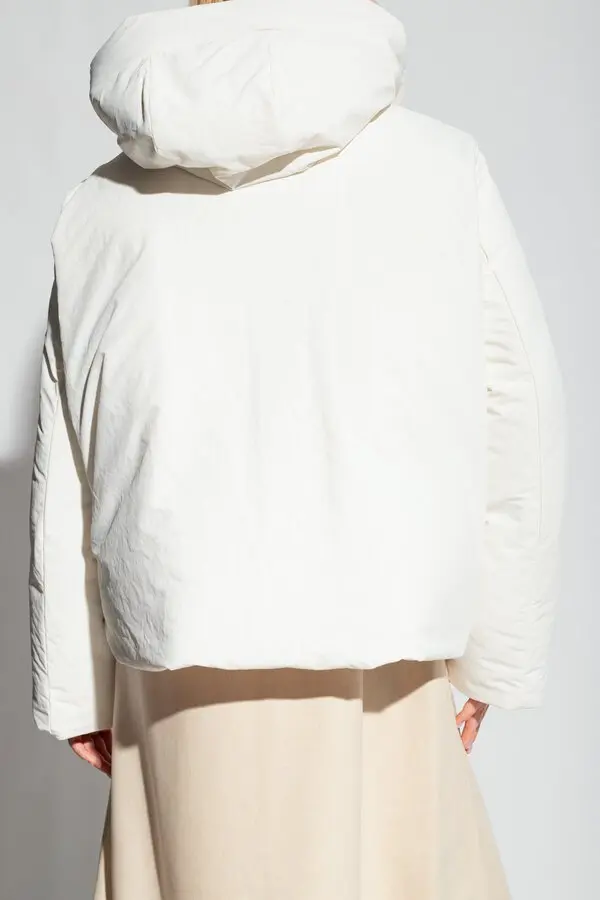 JIL SANDER Logo Hooded Down Jacket - White