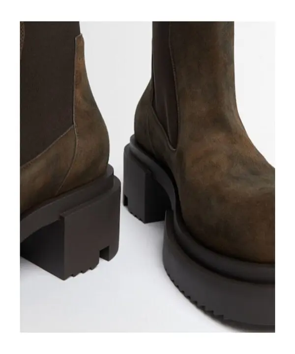 Rick Owens Beatle Bogun Suede Boots