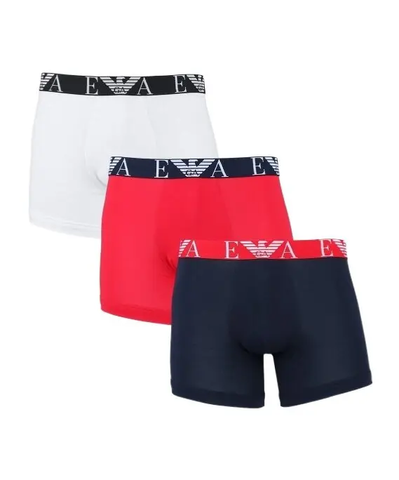 Emporio Armani Set Of 3 Logo-waistband Boxers - Black