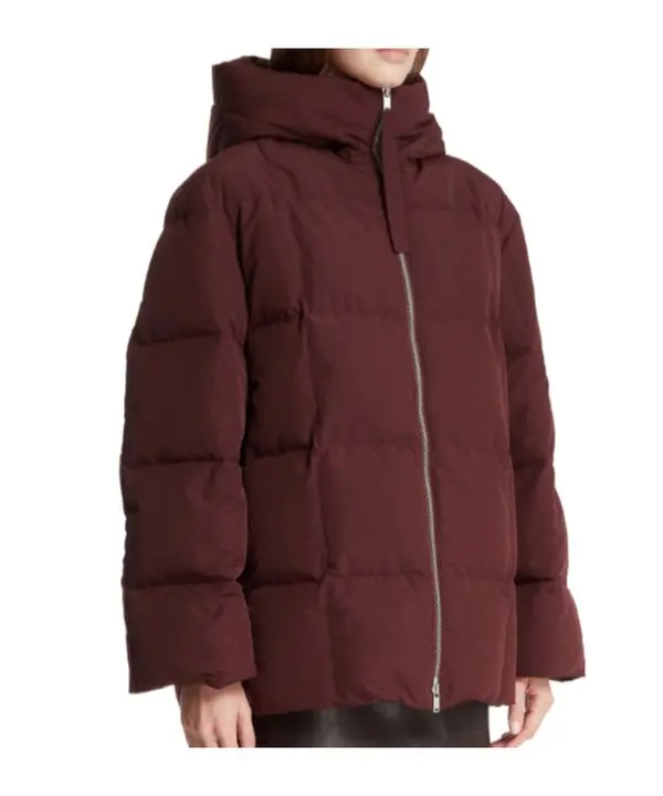 JIL SANDER Zip-up Hooded Down Coat