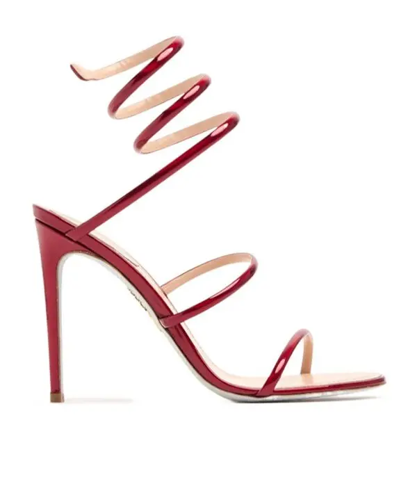 Rene Caovilla Spiral High-heeled Sandals - Red