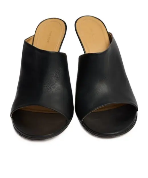THE ROW 90mm Signum Heeled Leather Mules - Black