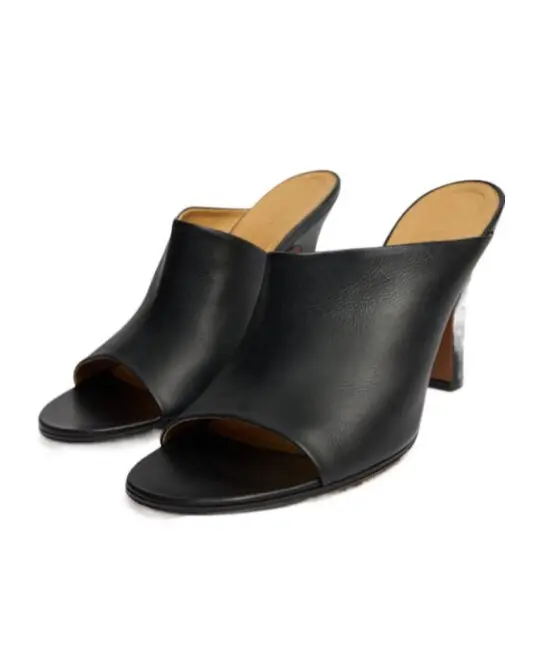 THE ROW 90mm Signum Heeled Leather Mules - Black
