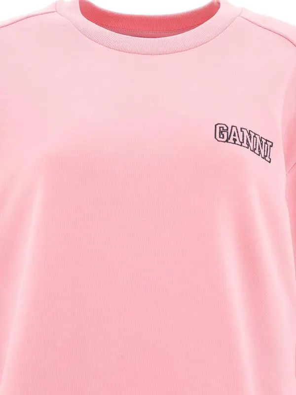 GANNI Pullover Sweatshirt With Embroidered Logo - No