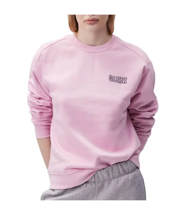 GANNI Pullover Sweatshirt With Embroidered Logo - No