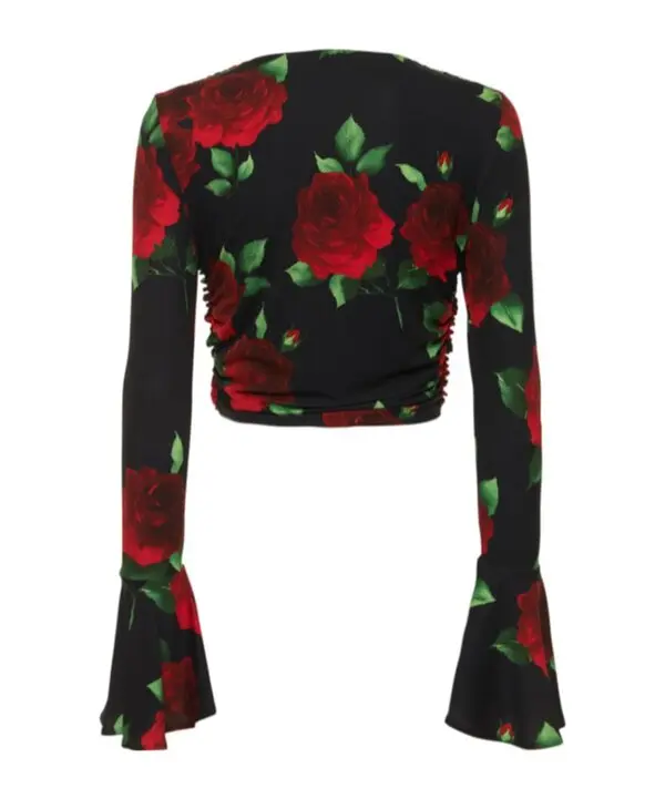 Magda Butrym Printed Jersey Long Sleeve Top