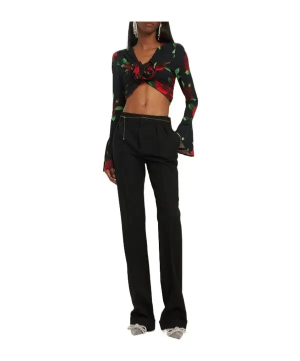 Magda Butrym Printed Jersey Long Sleeve Top