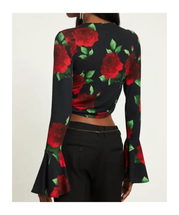 Magda Butrym Printed Jersey Long Sleeve Top